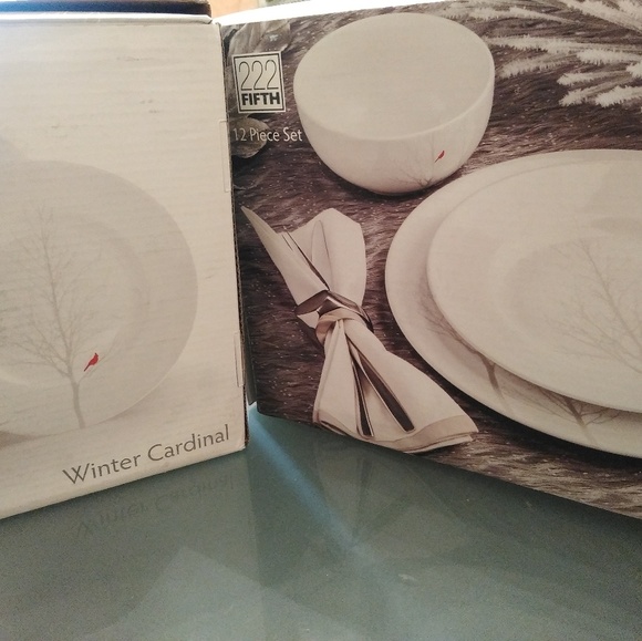 222 Fifth | Dining | 222 Fifth Winter Cardinal 9pc Dinnerware Set ...